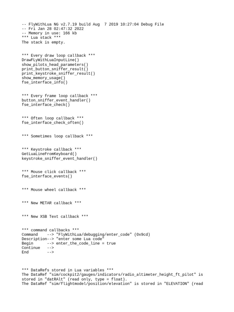 FlyWithLua Debug | PDF | 64 Bit Computing | Central Processing Unit