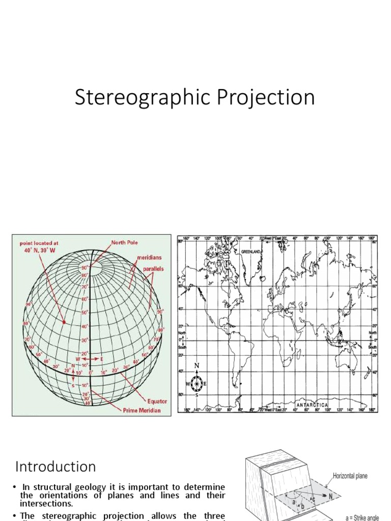 Stereographic Projection in Geology | PDF | Sphere | Circle