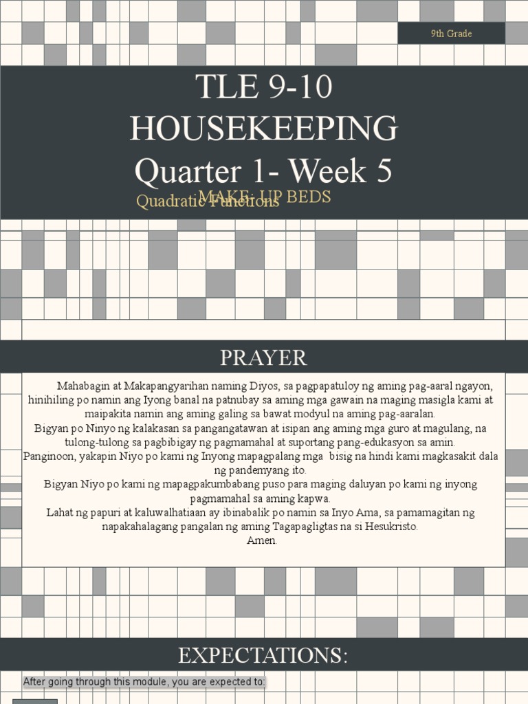 Tle 9 10 Housekeeping | PDF | Bed | Bedding