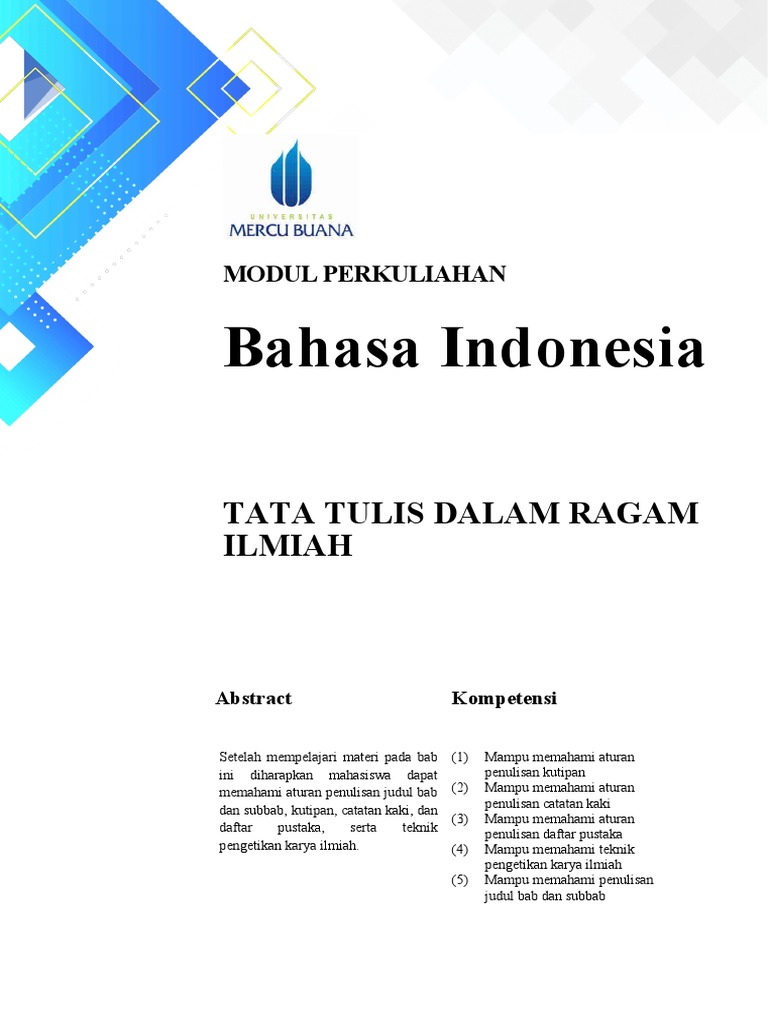 Modul 11 Tata Tulis Ragam Ilmiah | PDF | Seni & Disiplin Bahasa