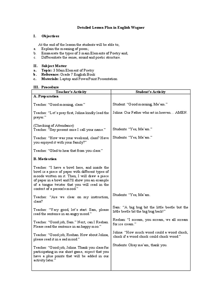 Three Main Elements of Poetry | PDF | Poetry | Senses