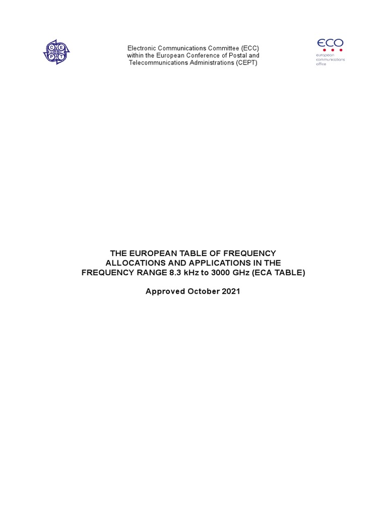 European Frequency Allocation Guide | PDF | Radio Spectrum | Electronics