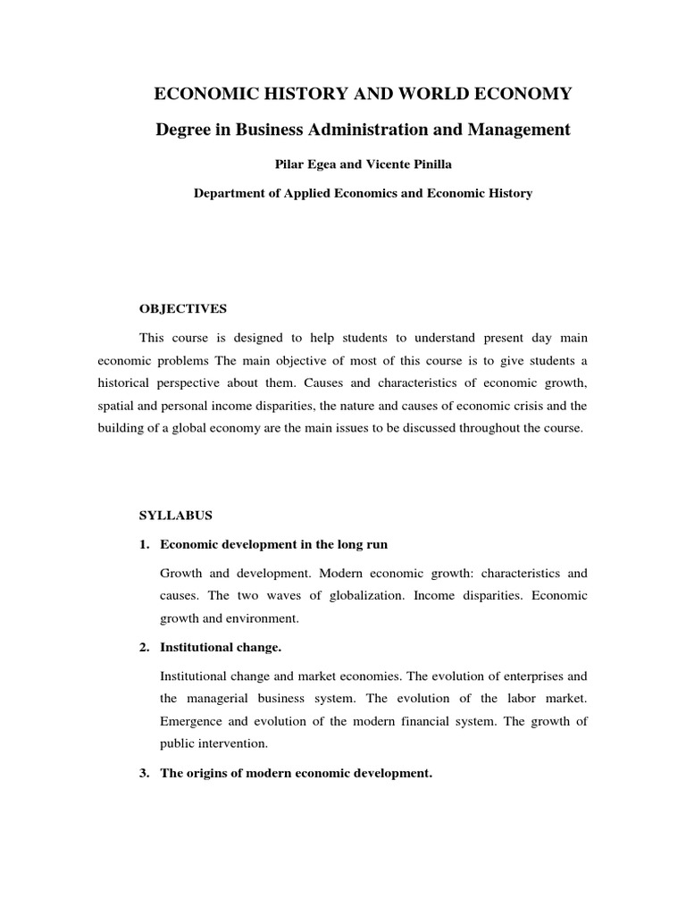 Understanding Modern Economic Issues Through A Historical Lens: An ...