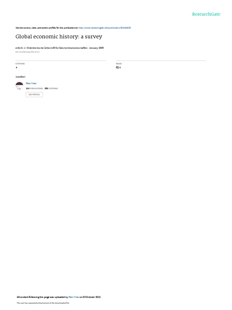 Global Economic History Survey | PDF | Capitalism | Marxism