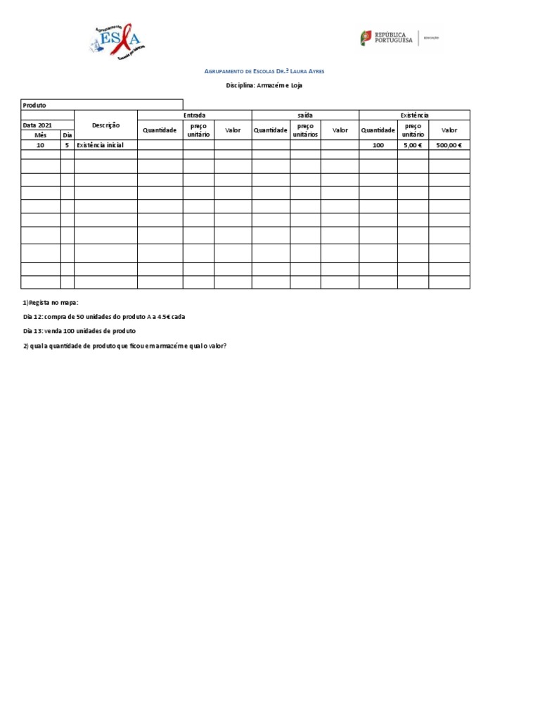 Ficha de Armazem | PDF