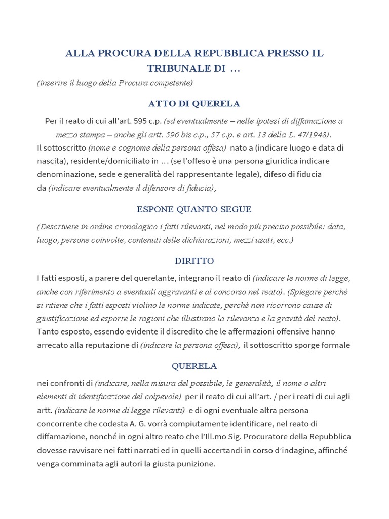Fac-Simile Denuncia - Querela | PDF