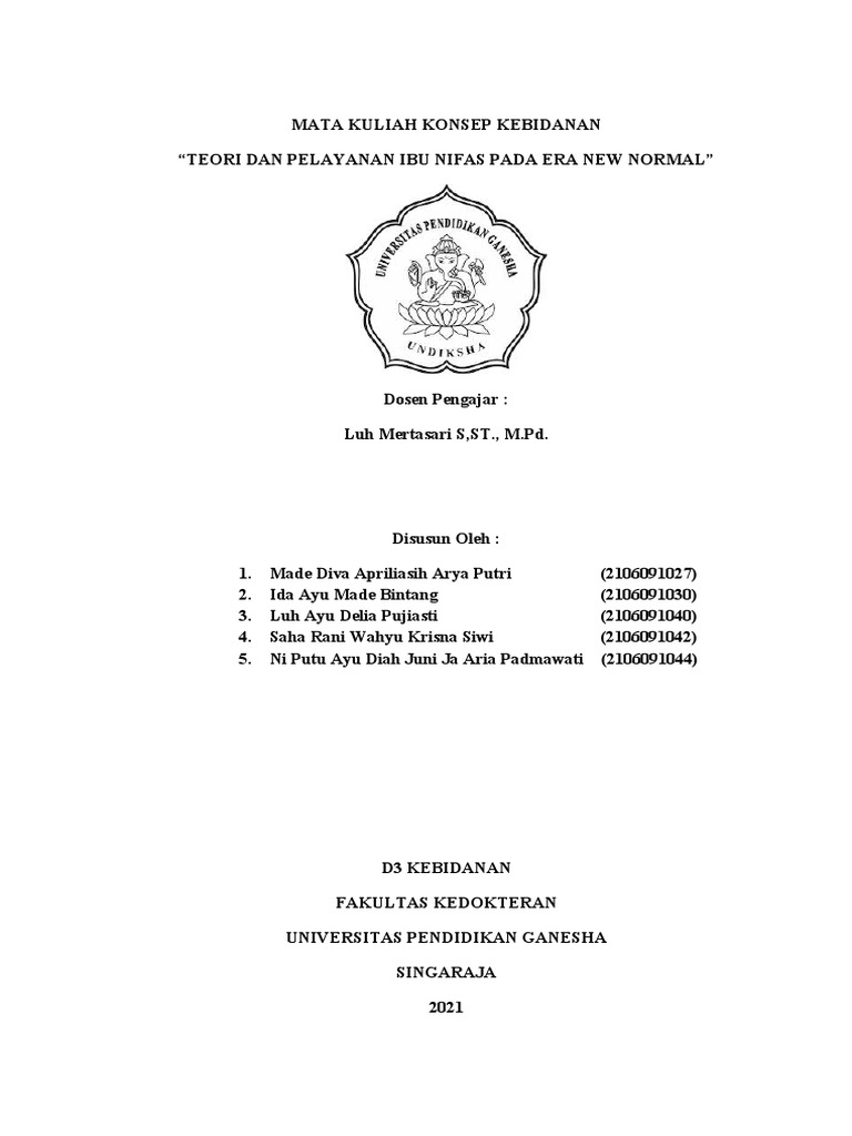 Teori Dan Pelayanan BUFAS Era New Normal | PDF | Pengembangan Diri | Kesehatan Holistik
