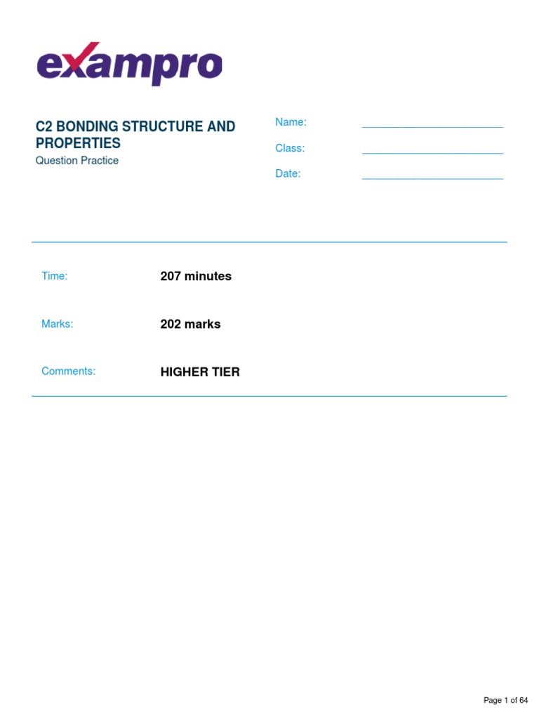 C2 Bonding Structure and Properties HT | PDF | Redox | Chlorine