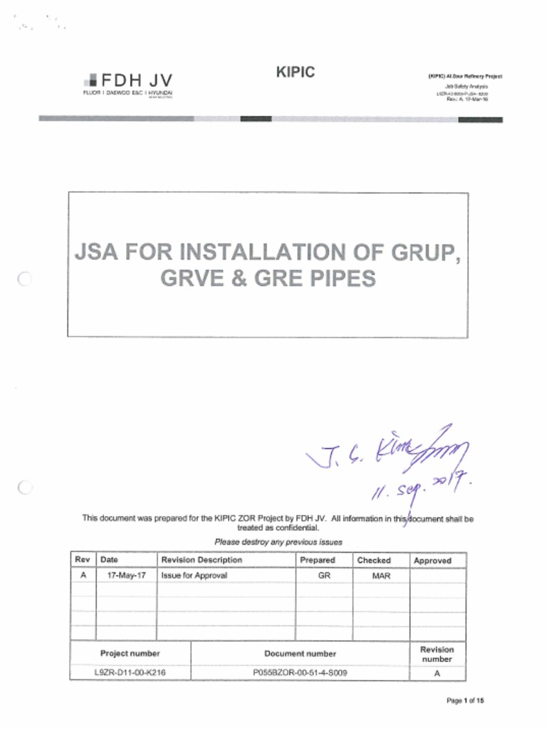 Installation of GRUP, GRVE & GRE Pipes | PDF