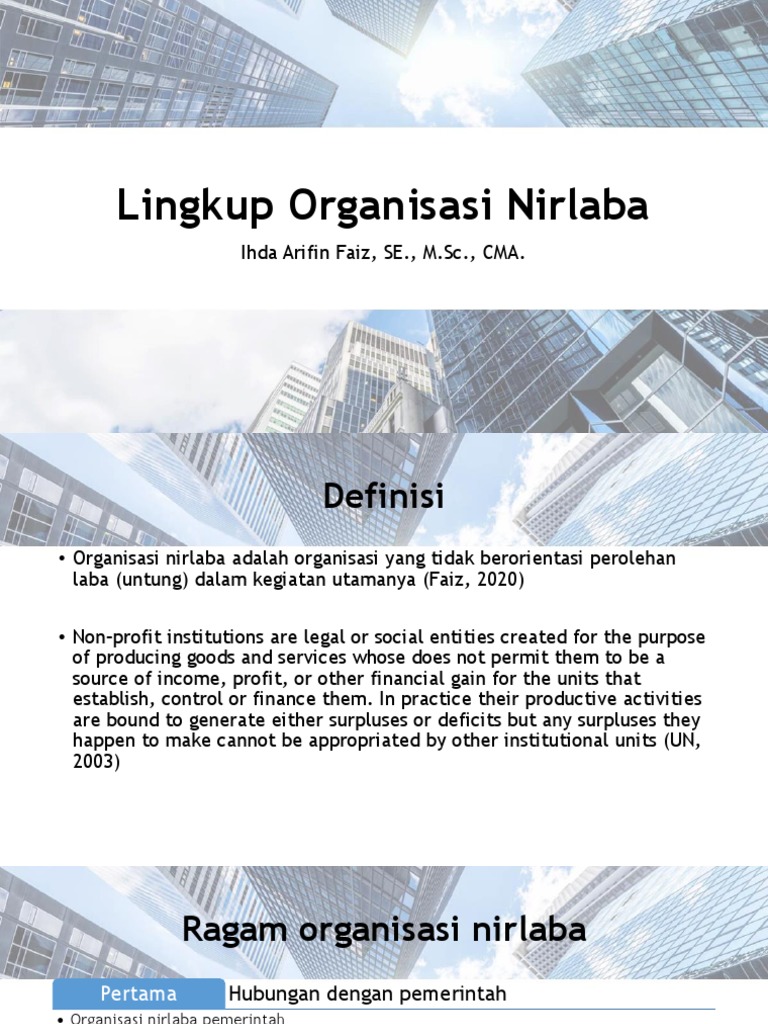 03.lingkup Organisasi Nirlaba | PDF