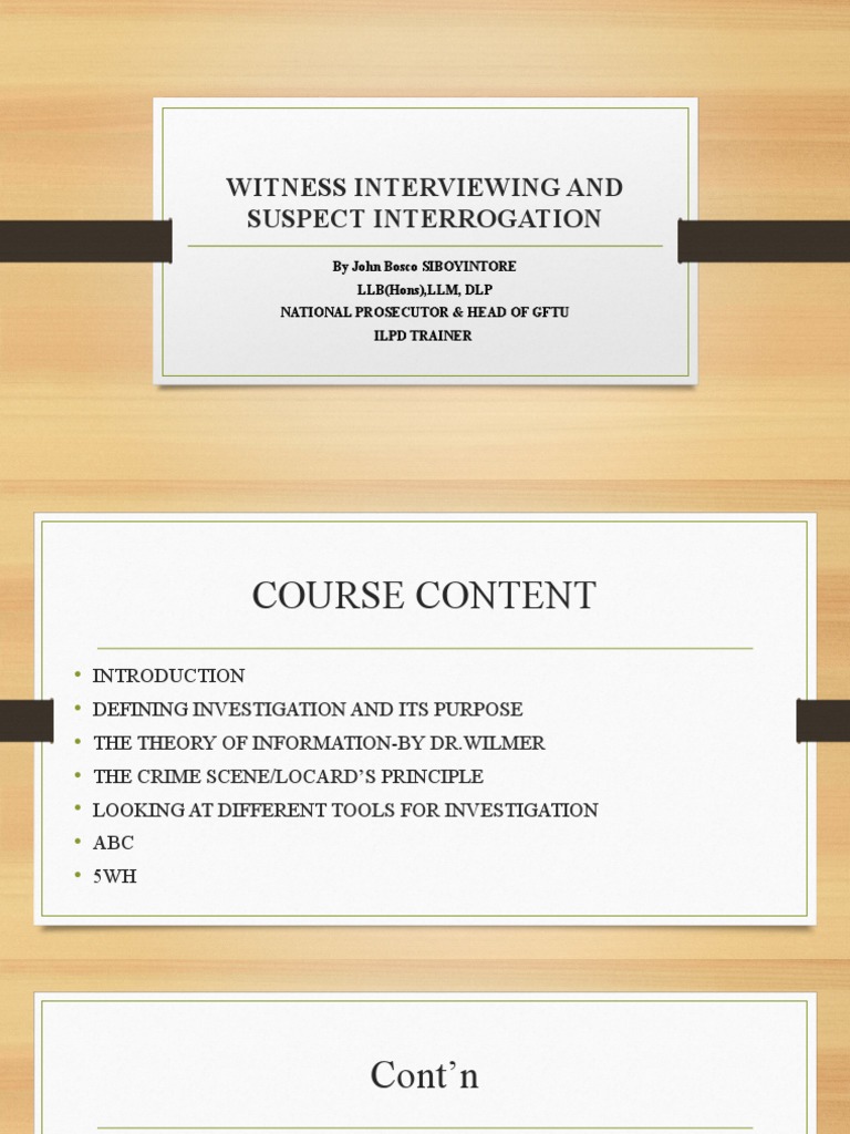 Witness Interviewing and Suspect Interrogation Nyanza 22-23 Feb 2021 ...