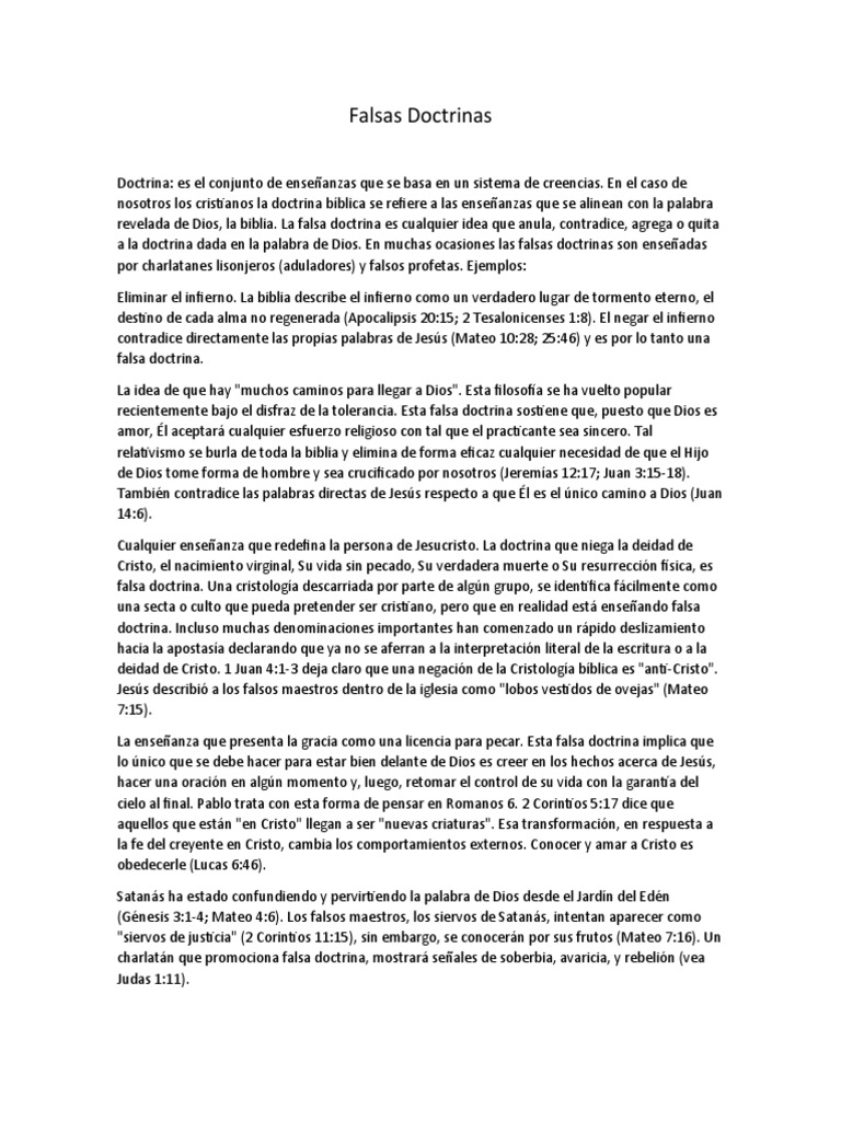 10 Falsas Doctrinas en la Biblia | PDF | Jesús | Biblia