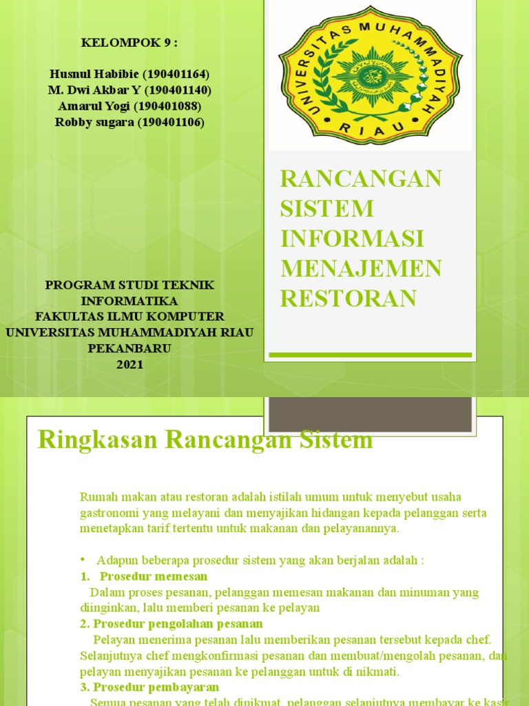 Rancangan Sistem Informasi Menajemen 1 | PDF