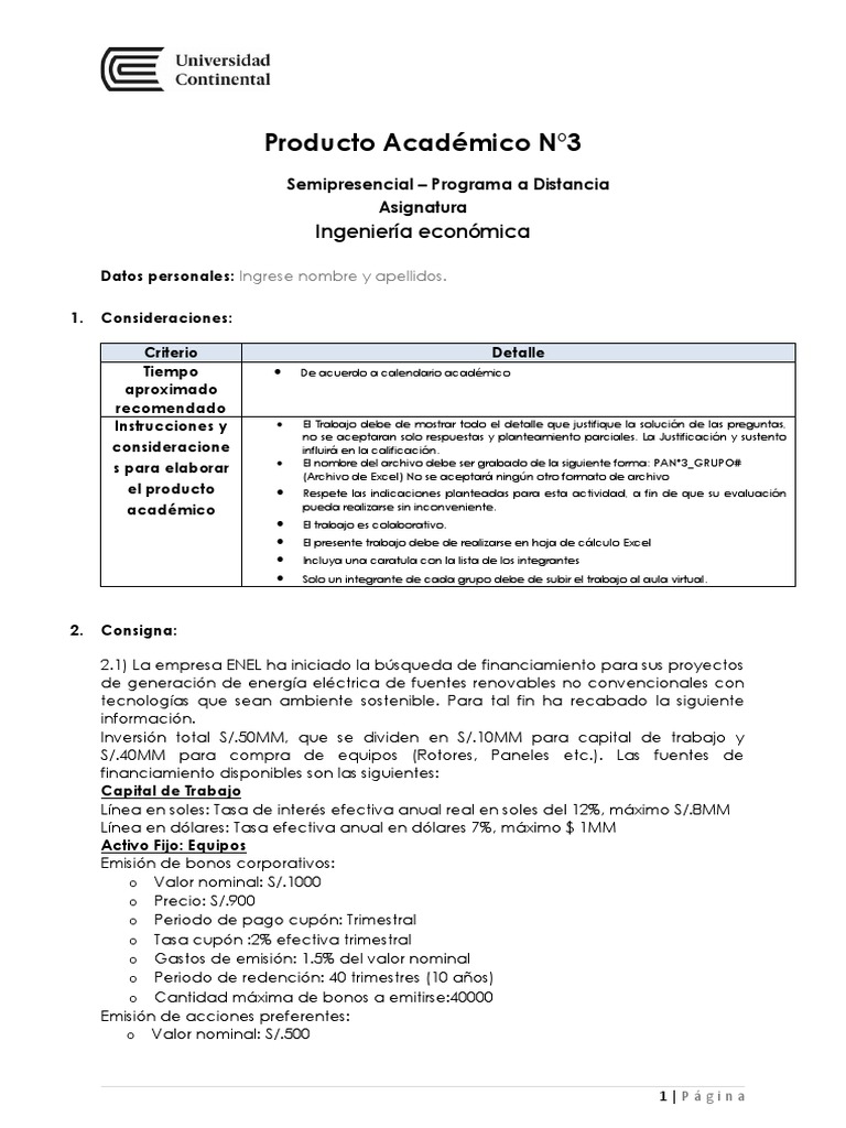 80-Producto Academico N°3 | PDF | Compartir (Finanzas) | Economias