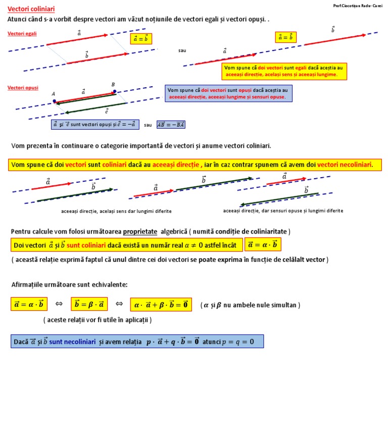 Vectori Coliniari | PDF