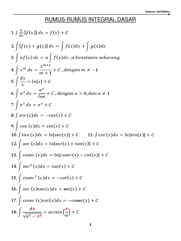 Integral Dasar | PDF