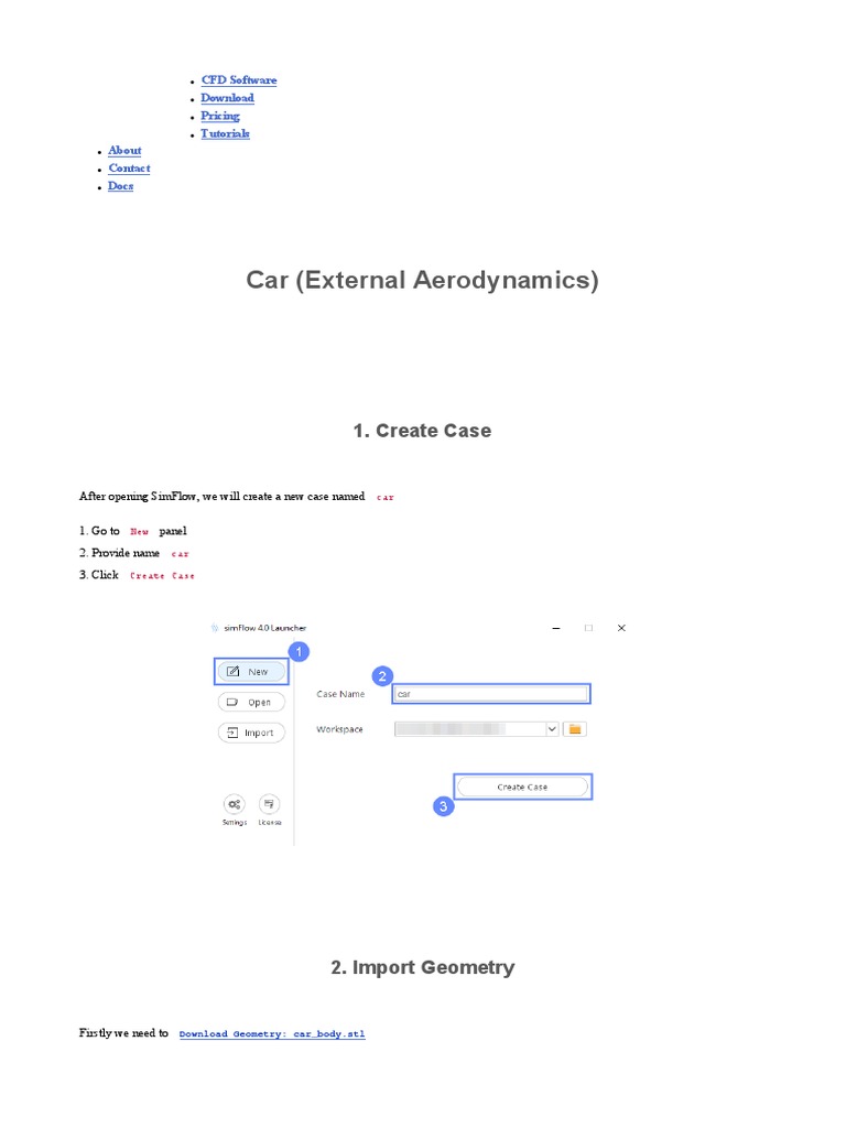 Car Tutorial (External Aerodynamics) - SimFlow CFD Software | PDF ... Car Tutorial (External Aerodynamics) - SimFlow CFD Software | PDF ...