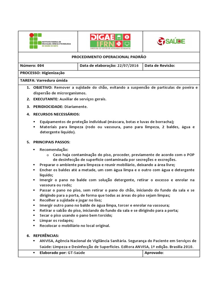 POP 004 - Varredura Umida | PDF