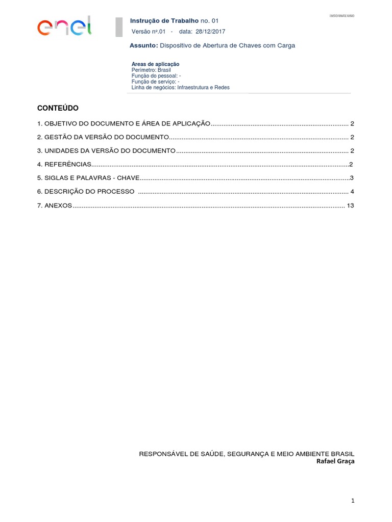 WKI-HSEQ-HSE-17-0001-InBR - Dispositivo de Abertura de Chaves Com Carga ...