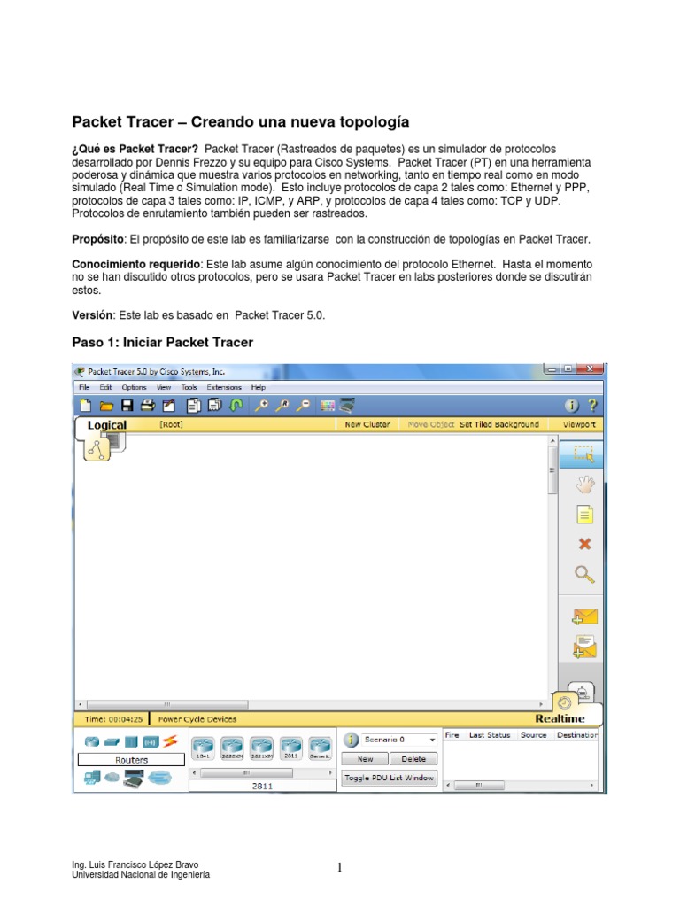 Packet Tracer - Creando Una Nueva Topología | PDF | Controlador de interfaz de red | Dirección IP