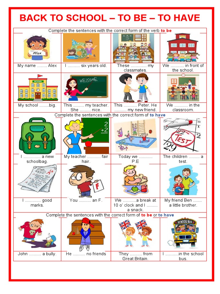 Back To School To Be and To Have Grammar Drills - 137498 | PDF