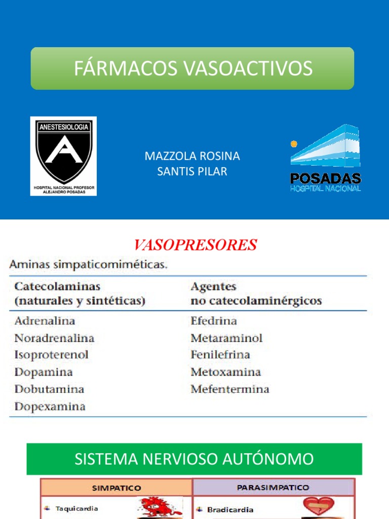Farmacos Vasopresores | PDF | Hipertensión | Drogas