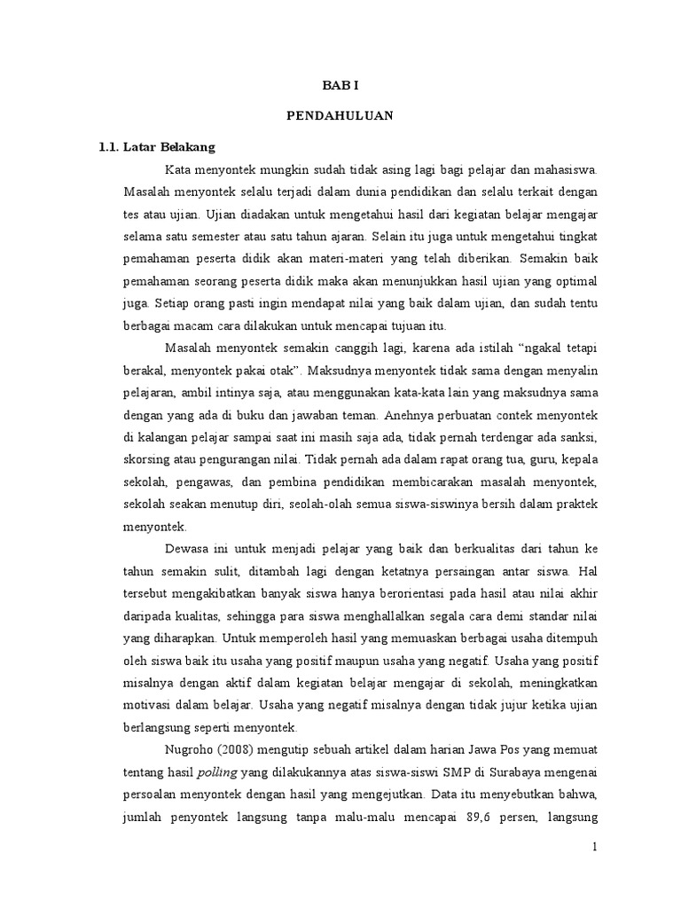 Kontra Siswa Mencontek | PDF