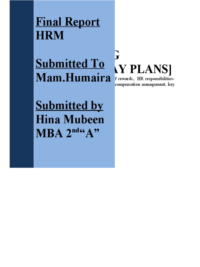 Final Report HRM Submitted To Mam - Humaira Submitted by Hina Mubeen ...