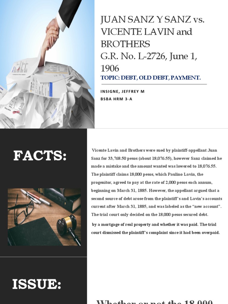 Article 1252 Case Summary | PDF | Debt | Lawsuit