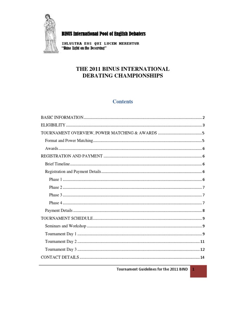 The 2011 BIND Guidelines | PDF | Tournament | Government