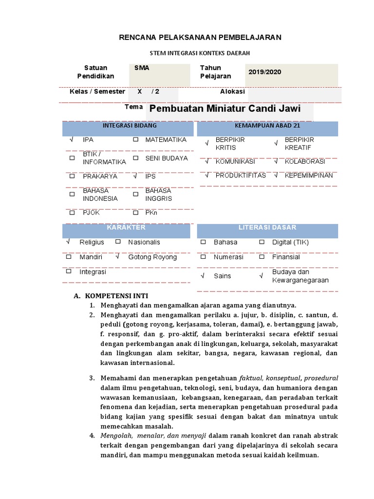 RPP PJBL Kolaborasi Candi | PDF