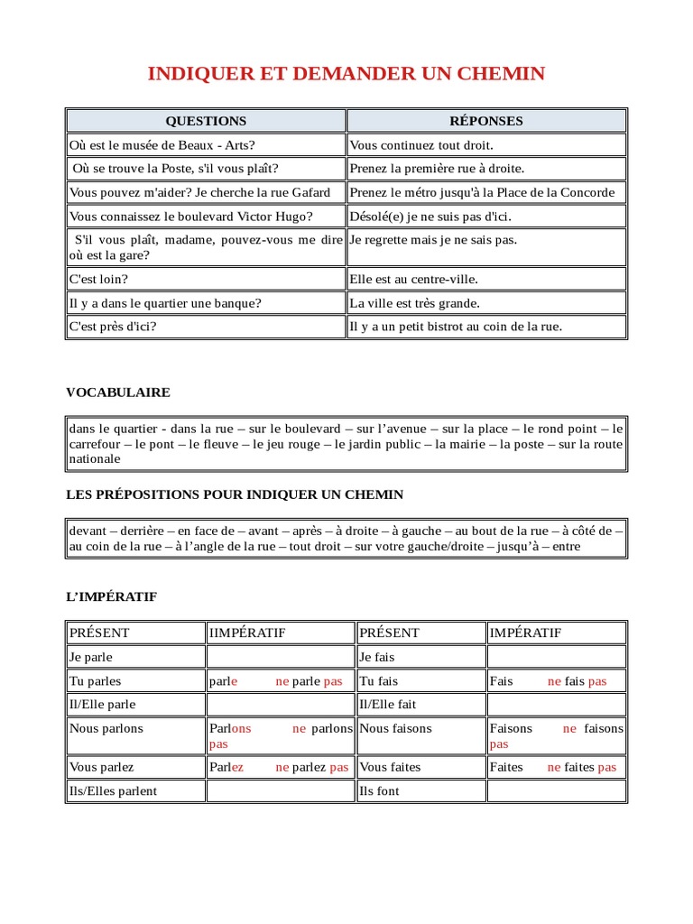Demander Indiquer Un Chemin | PDF