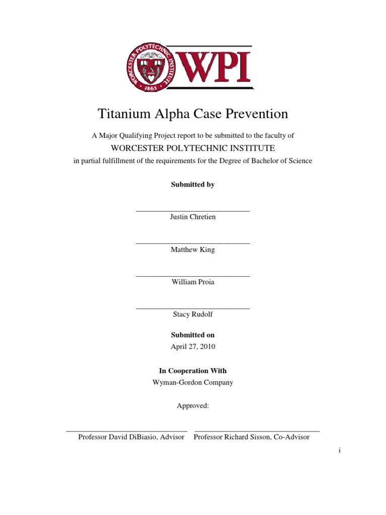 Alpha Case Prevention-Final | PDF | Titanium | Alloy