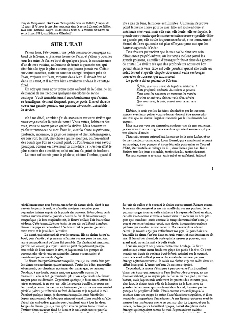 Maupassant Sur Leau | PDF