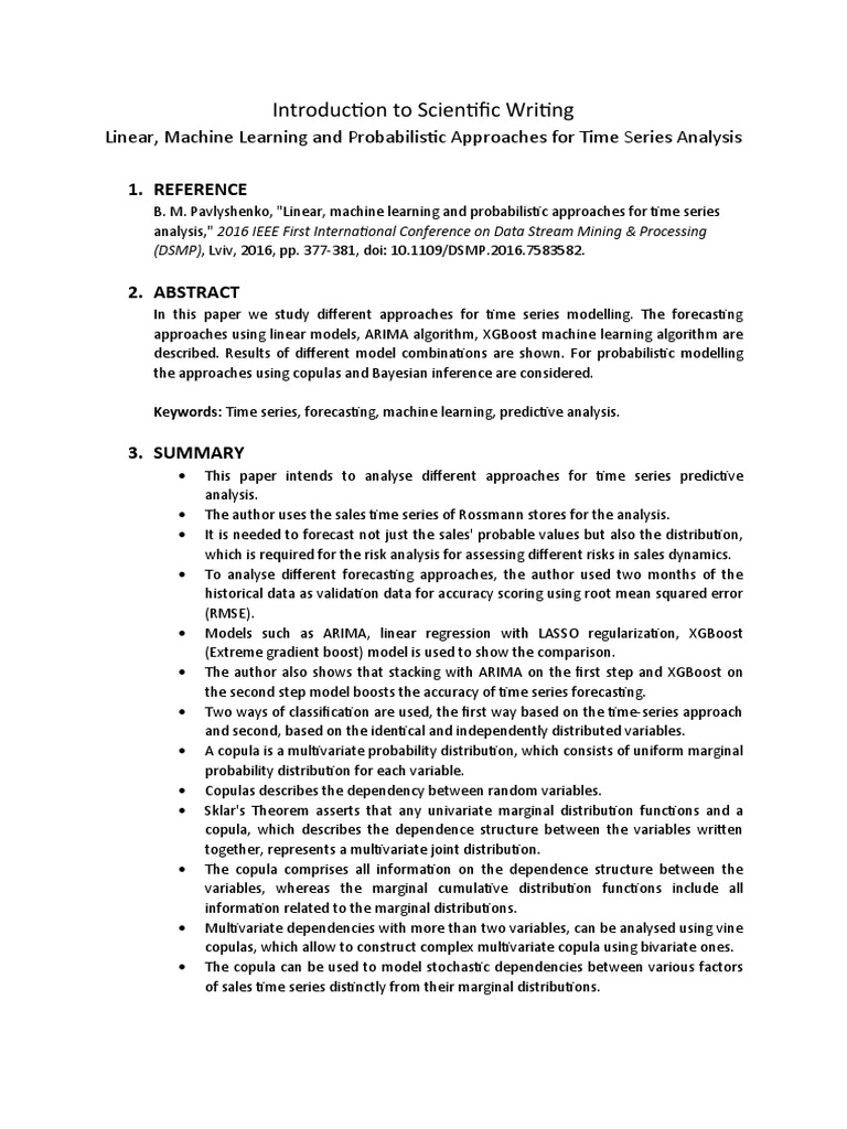 Linear Machine Learning and Probabilistic Approaches For Time Series ... Linear Machine Learning and Probabilistic Approaches For Time Series ...