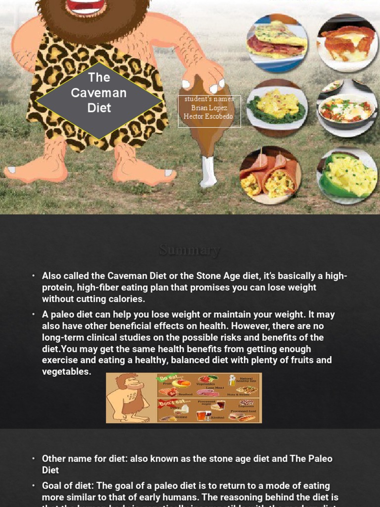 The Caveman Diet: Student's Names | PDF | Paleolithic Diet | Dieting