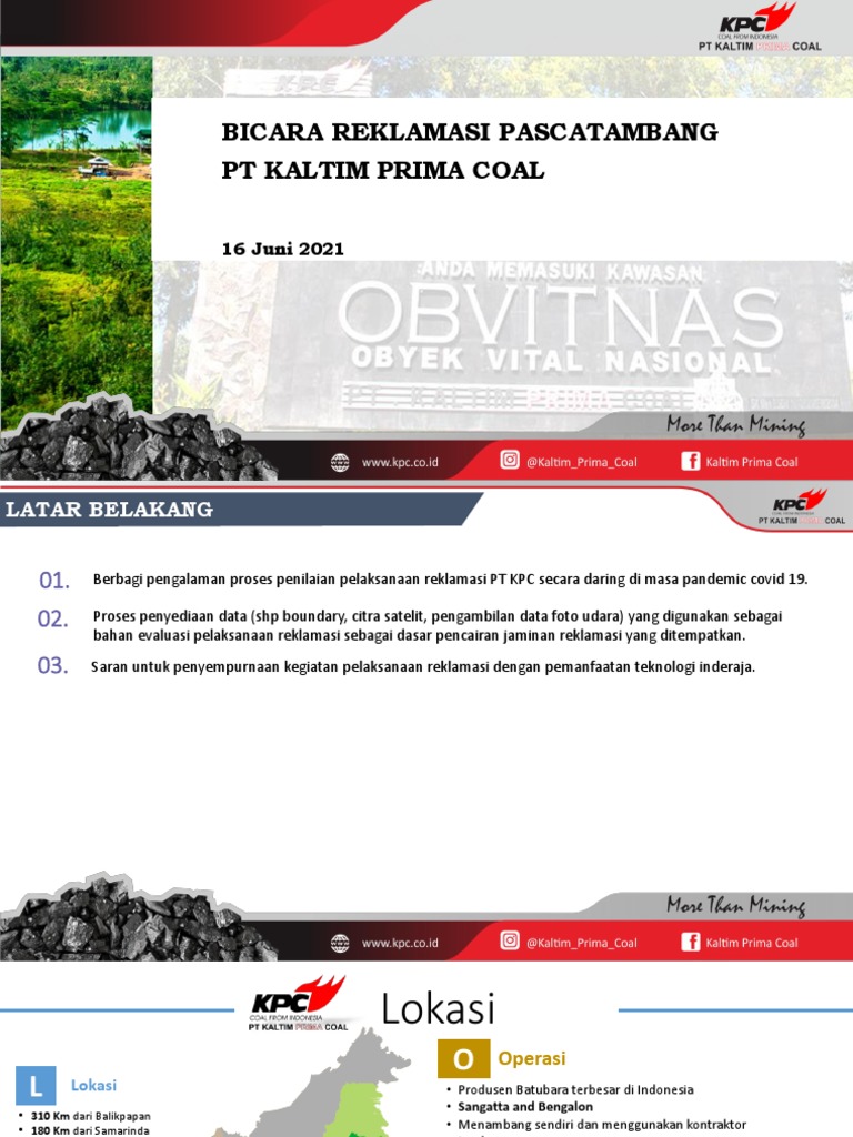 PT KPC - Webinar Bicara Reklamasi Tambang | PDF