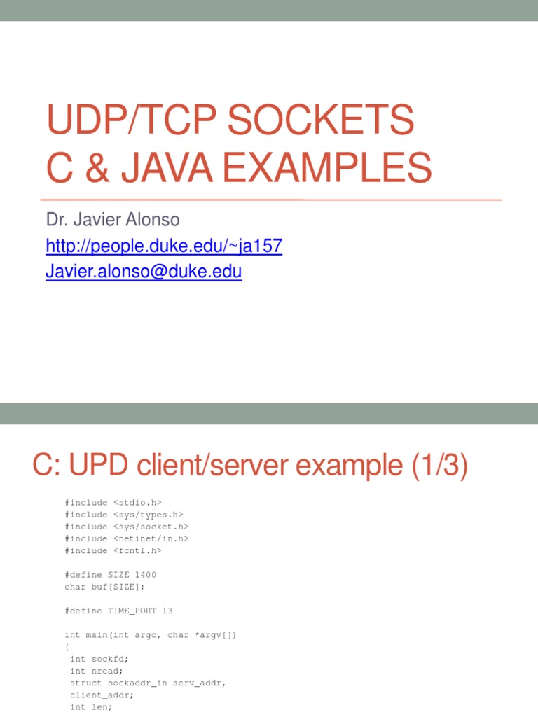 C JAVA Sockets Examples | PDF | Network Socket | Software Development
