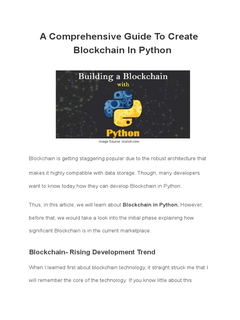 A Comprehensive Guide To Create Blockchain in Python: Blockchain-Rising ...