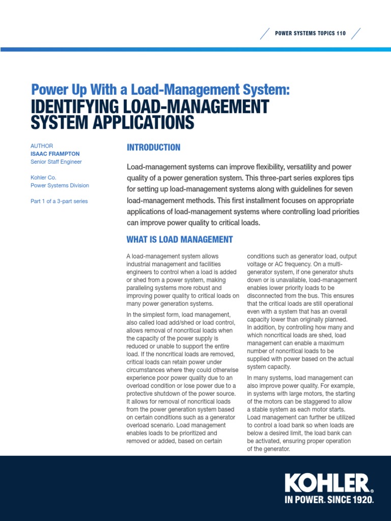 Identifying Load-Management System Applications | PDF | Electric ...