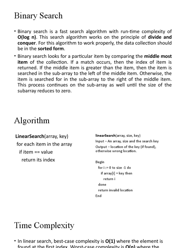 Binary Search | Download Free PDF | Time Complexity | Array Data Structure