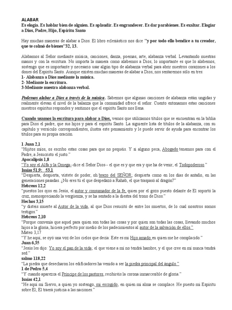 ALABAR | PDF | Jesús | espíritu Santo