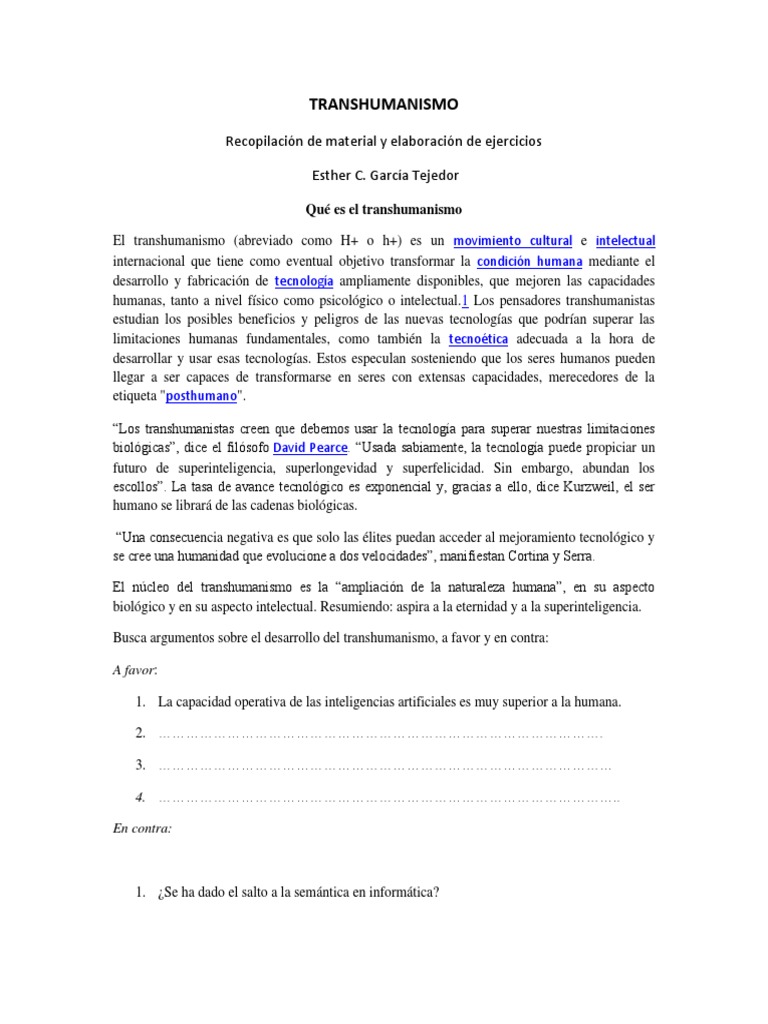 Transhumanism o | PDF | Transhumanismo | Ciencia cognitiva