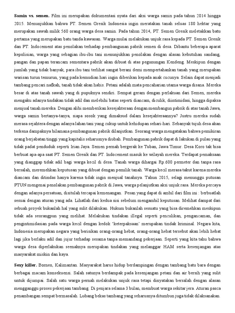 Perjuangan Warga Lawan Semen | PDF