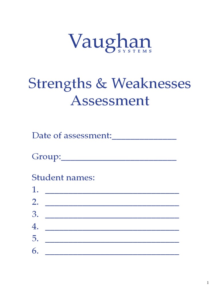 Level Test (Strengths - Weakness Assessment Corporate Student ...