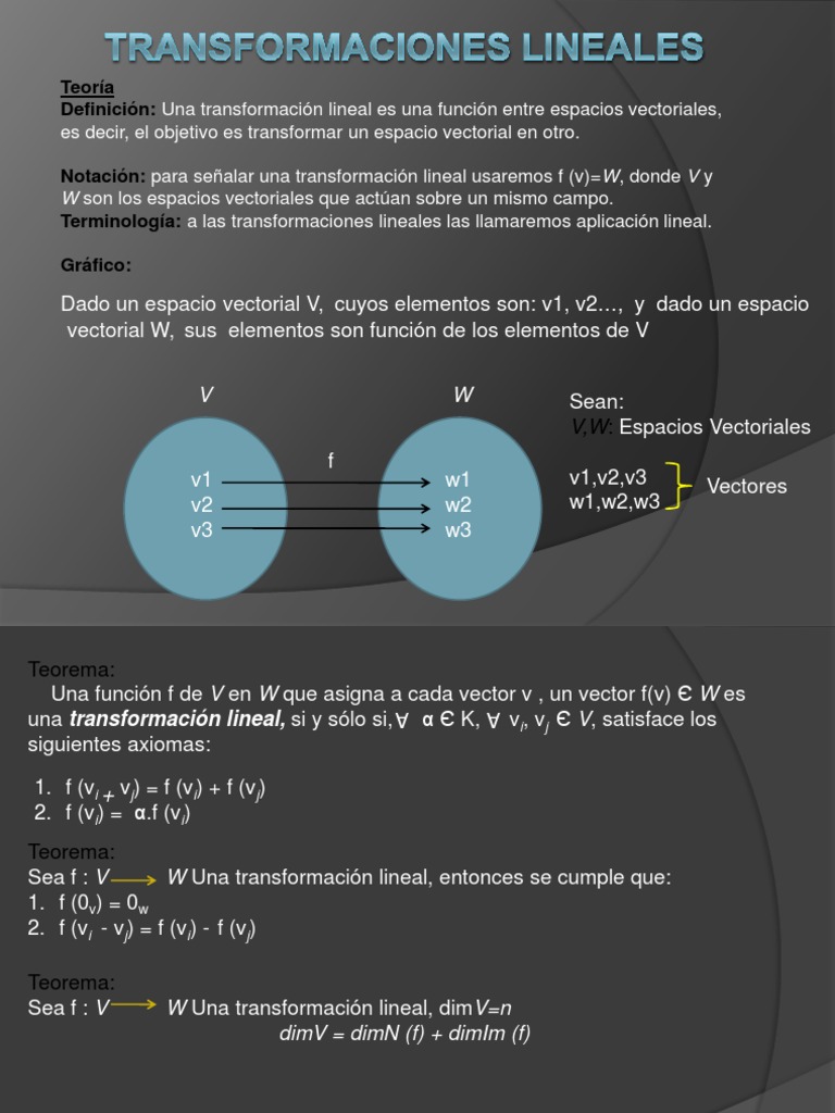 1 Transformaciones Lineales A | PDF | Espacio vectorial | Mapa lineal