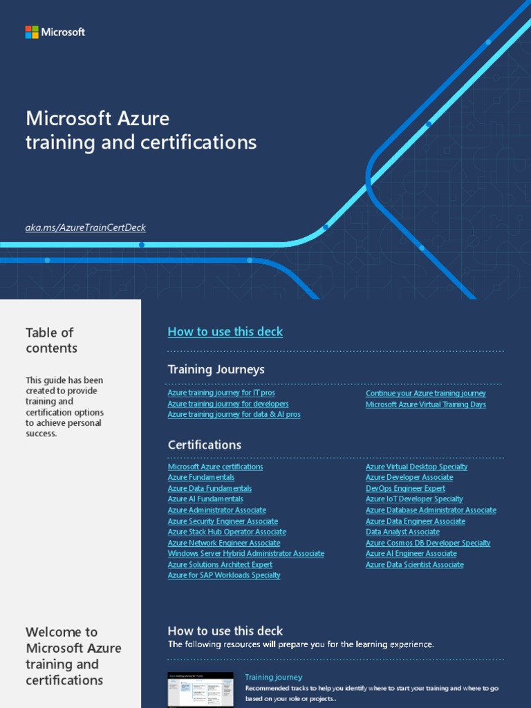 Azure Training + Certification Guide | PDF | Microsoft Azure | Cloud ...