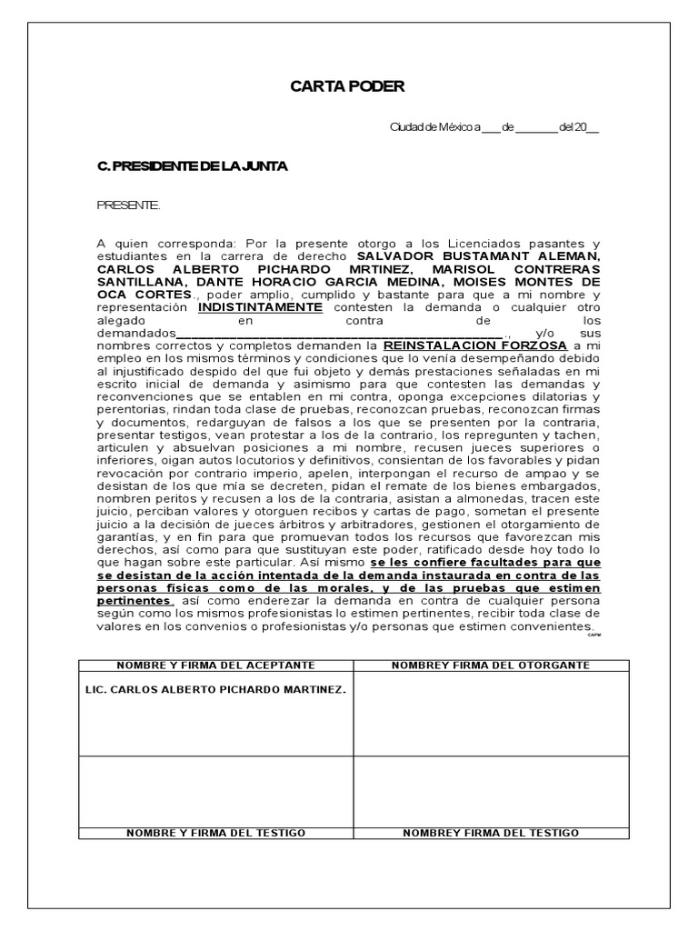 Carta Poder | PDF | Justicia | Crimen y violencia