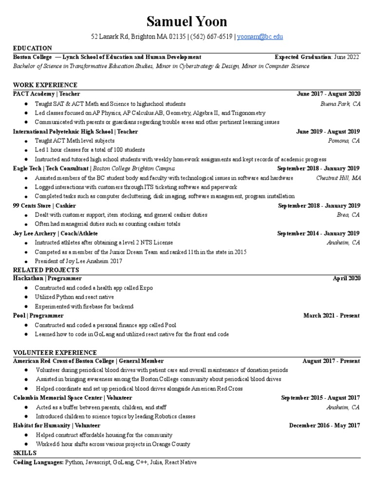 Sam Resume | PDF