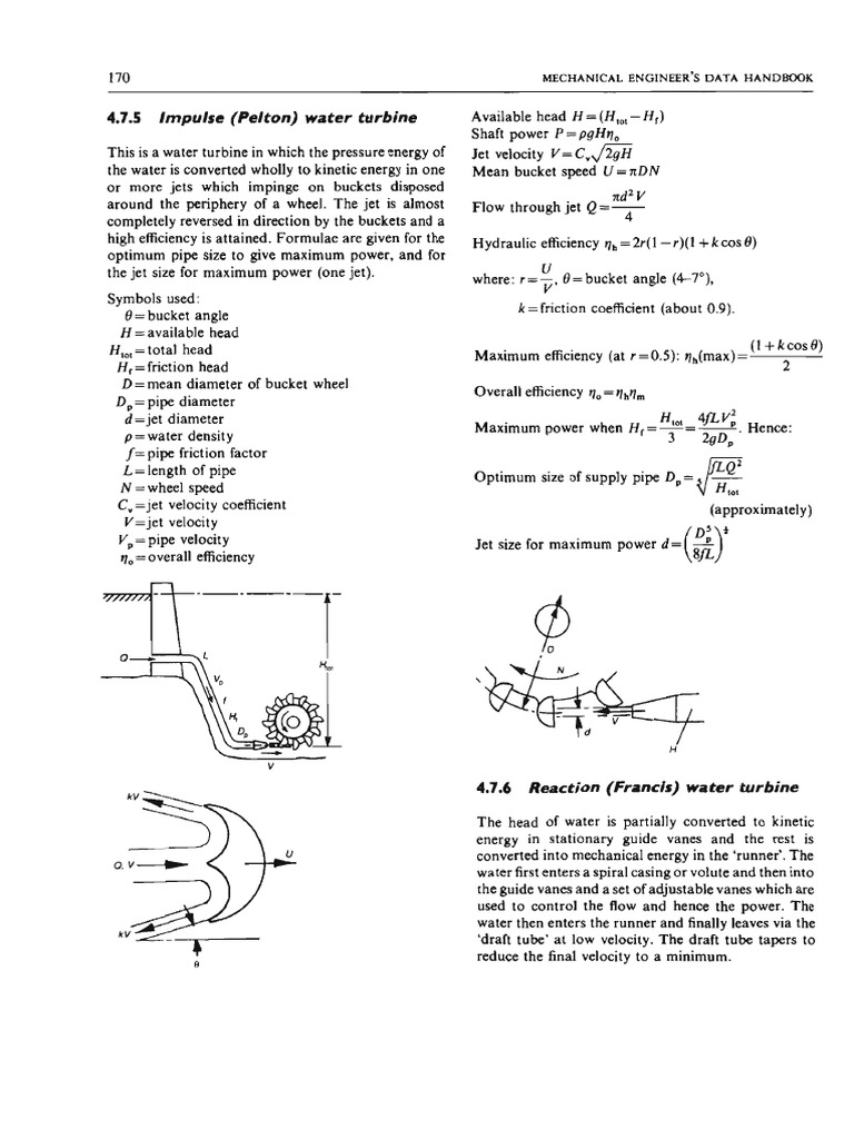 Mechanical Engineer's Data Handbook Impulse Turbine Section | PDF | Turbine | Mechanical Engineering